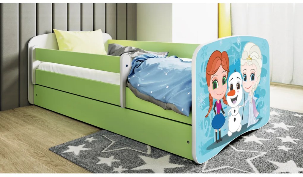 Dětská postel Babydreams Sněhové princezny zelená
