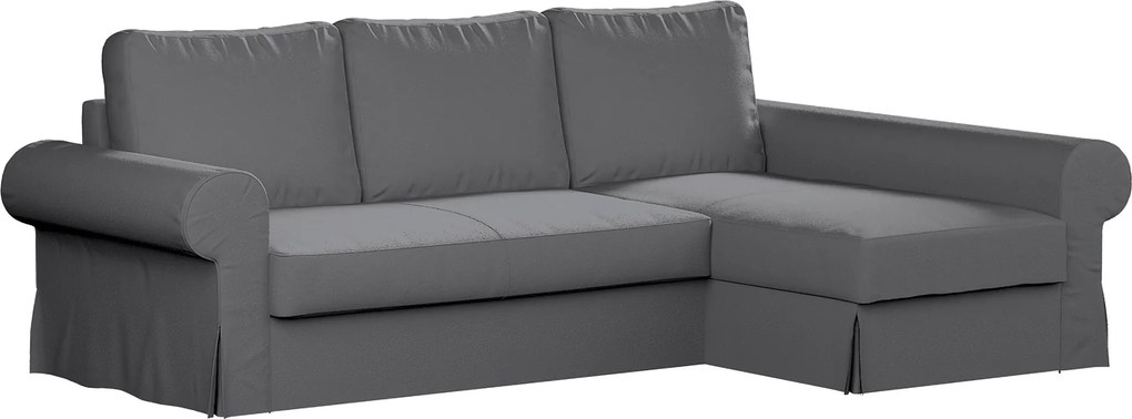 Potah na pohovku IKEA Backabro rozkládací se šezlongem barva šedá látka pletený vzor