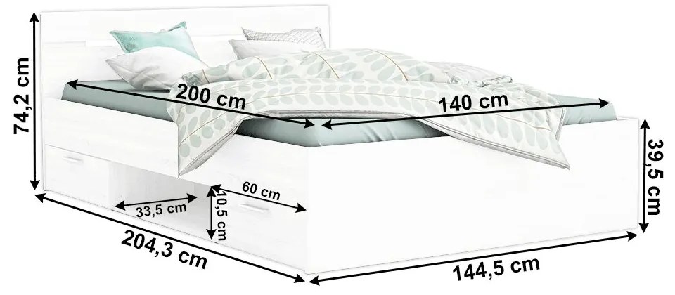 Postel Michigan 140 x 200 cm