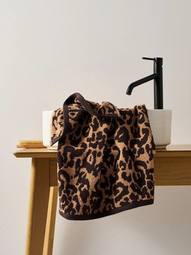 Sinsay - Bavlněný ručník s leopardím vzorem - hnědá