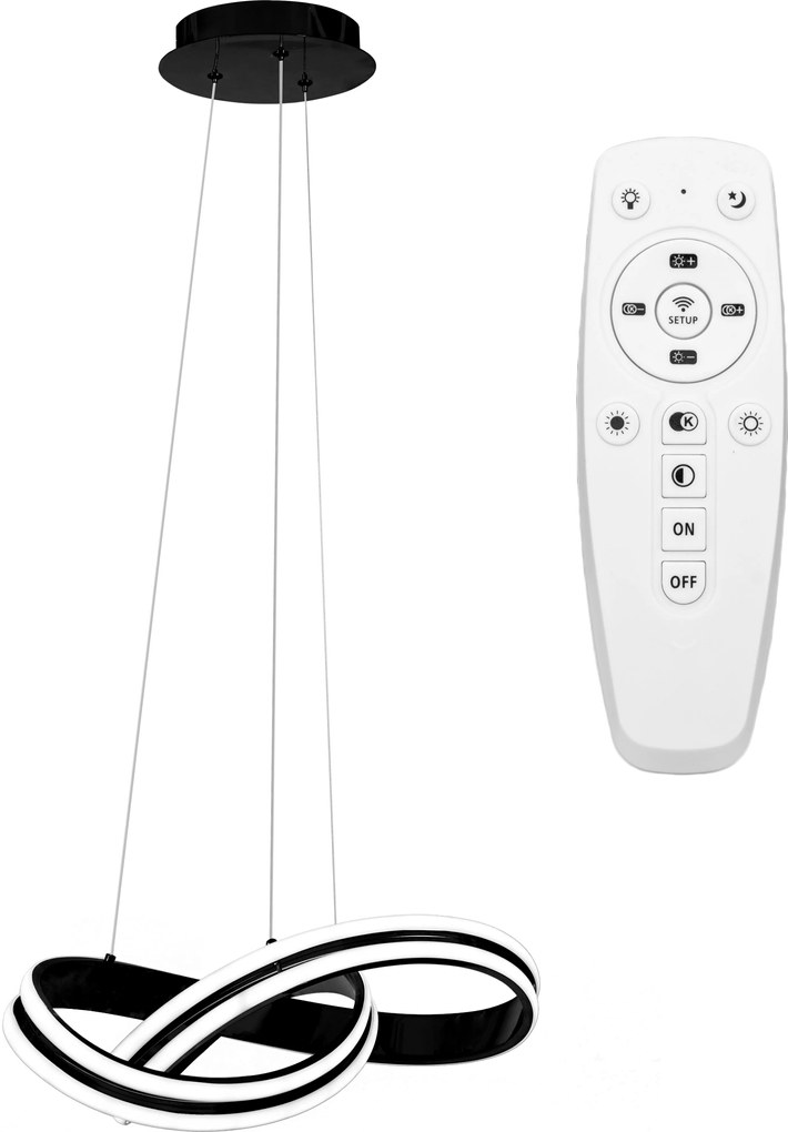 Toolight - LED závěsné svítidlo APP817-CP + dálkové ovládání, černá, OSW-04027
