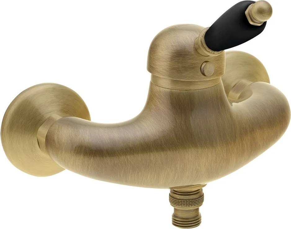Sapho Sapho, KIRKÉ BLACK nástěnná sprchová baterie, černá páčka, bronz, KI11NB