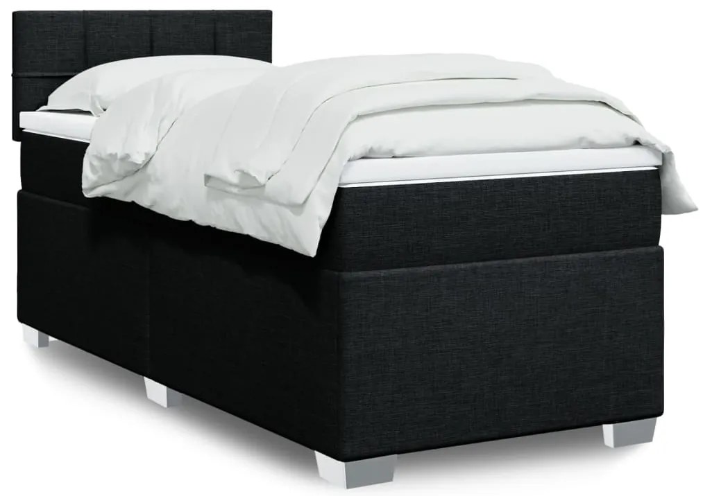 Box spring postel s matrací černá 100 x 200 cm textil 3288101