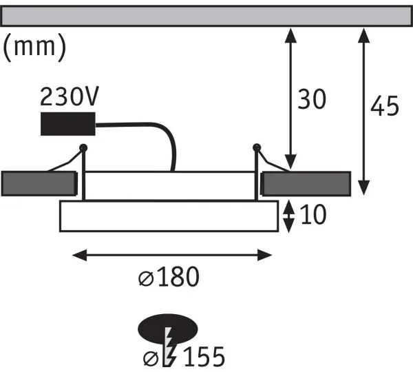 Paulmann 92935 - LED/12W IP44 Stm koup podhledové svítidlo AREO 230V