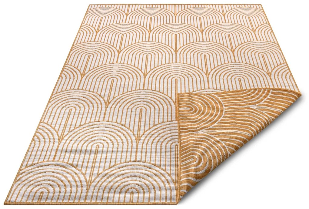 Hanse Home, Kusový koberec Pangli 105849 Ochre – na ven i na doma, 160x230, žlutá, chodba / předsíň