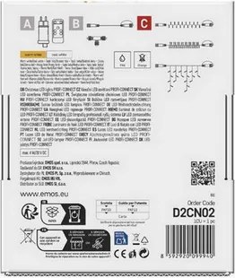 Propojovací vánoční řetěz bez zdroje EMOS Connecting D2CN02 50LED krápníky 3m teplá/studená bílá blikající