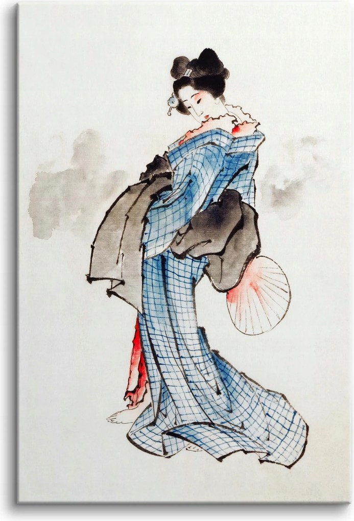 Reprodukce portrétu Japonská žena III. skica Hokusai Katsushika 80x120