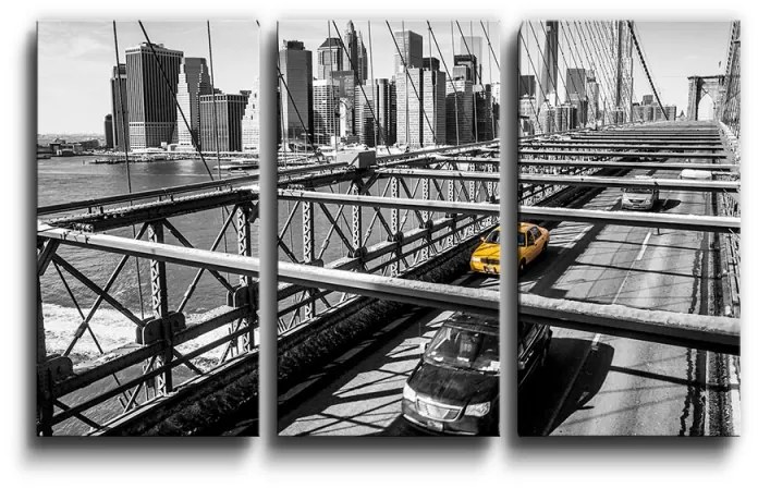 3- dílný obraz 120x80 - New York - taxi - Sablo.cz