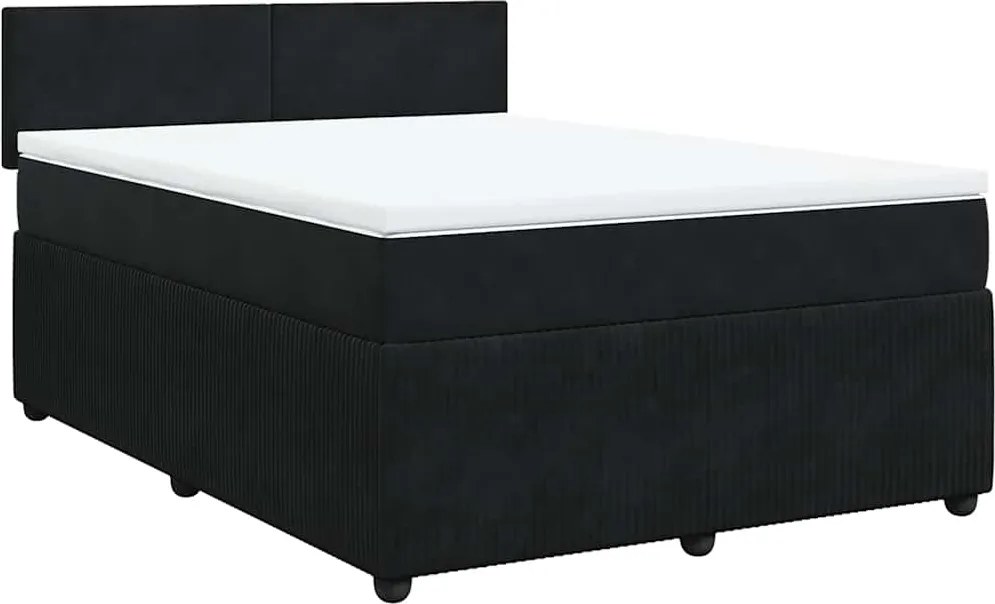 Box spring postel s matrací černá 140 x 190 cm samet 3287730