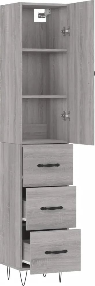 Skříň highboard šedá sonoma 34,5 x 34 x 180 cm kompozitní dřevo 3198887