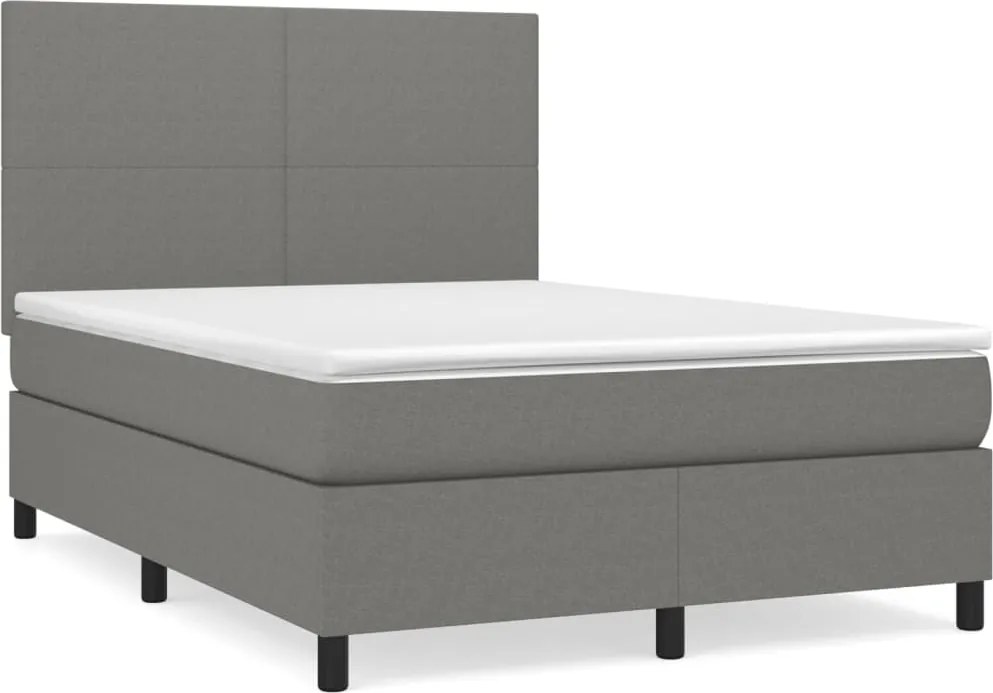 Box spring postel s matrací tmavě šedý 140 x 190 cm textil 3141610