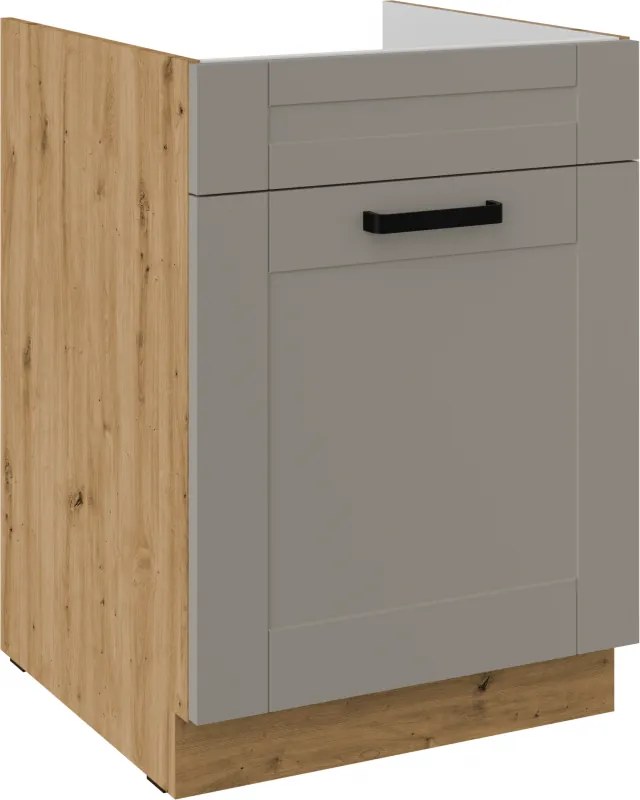 Kuchyňská skříňka LUNA 60 ZL 1S BB korpus: dub artisan, barva dvířek: světle šedá CLAY