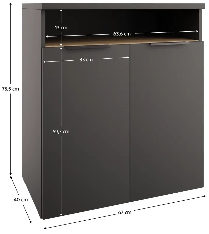 Kondela Komoda, antracit/dub cremona, ADAPO ADP04