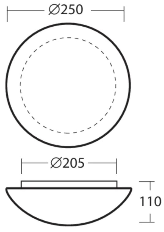 Osmont 51273 Aura 7, stropní/nástěnné svítidlo z triplexového skla se senzorem 10W LED 3000K IP44, průměr 25cm