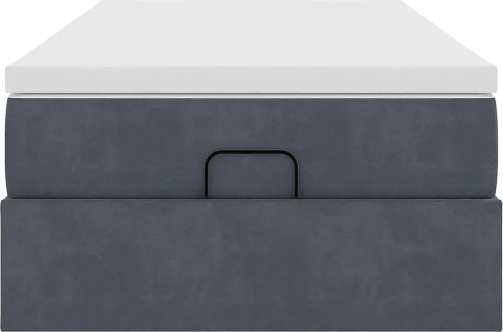 Osmanský rám postele s matrací tmavě šedá 80x200cm samet 3311148