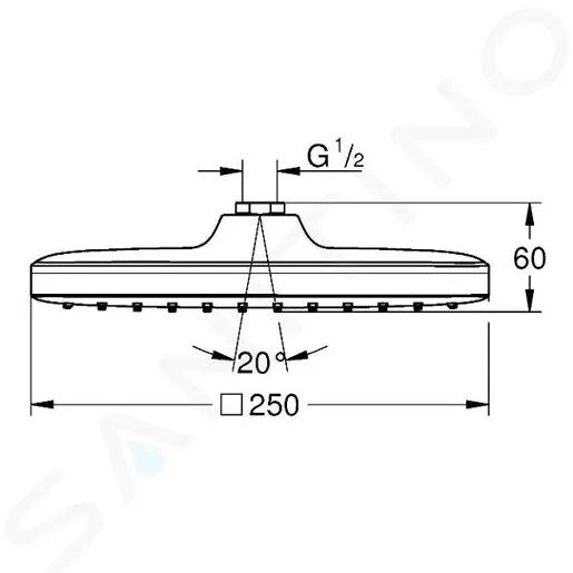 Grohe Vitalio Comfort Hlavová sprcha 250x250 mm, 9,5 l/min, 1 proud, chrom 26695000