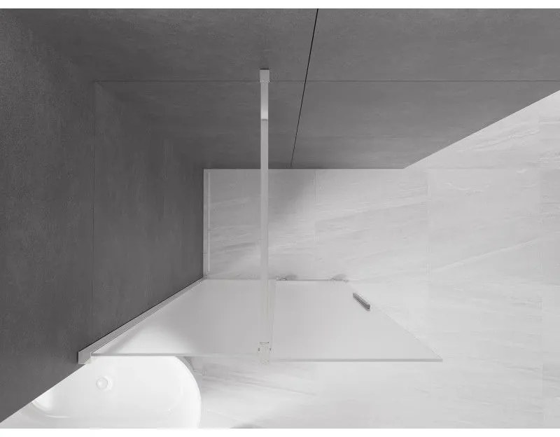 Mexen Velar, sprchová zástěna s posuvnými dveřmi Walk-in 100 x 200 cm, 8mm sklo námraza, chromová, 871-100-000-33-01