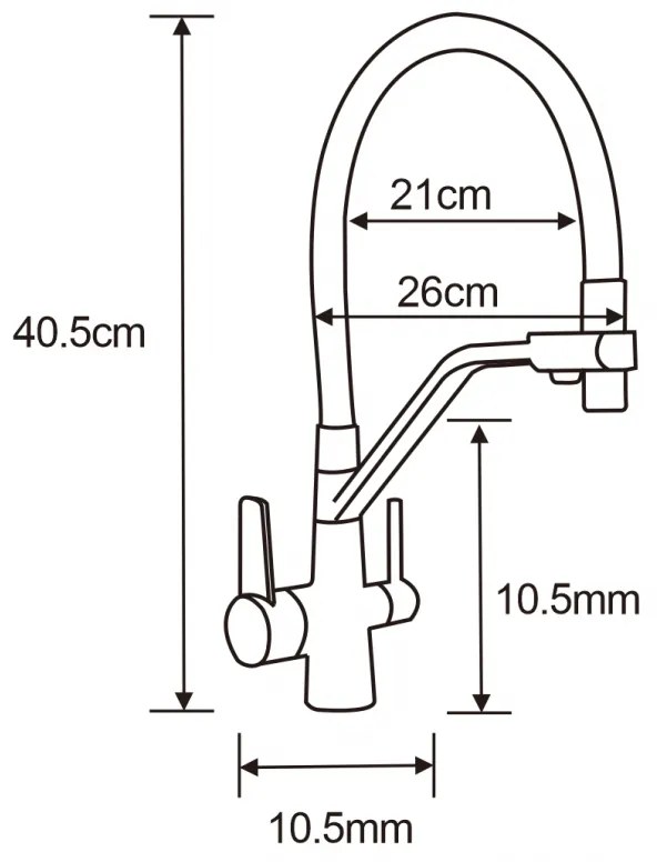 Mexen Duo kuchyňská baterie, Černá - 671701-70