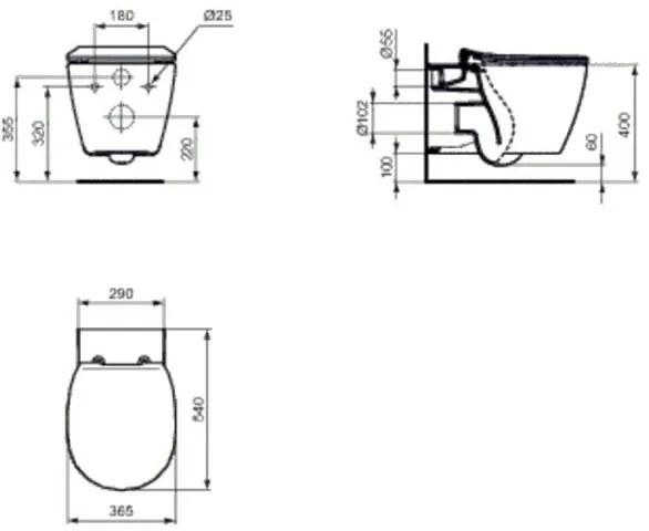 Ideal Standard Connect Závěsný klozet s AquaBlade technologií E047901