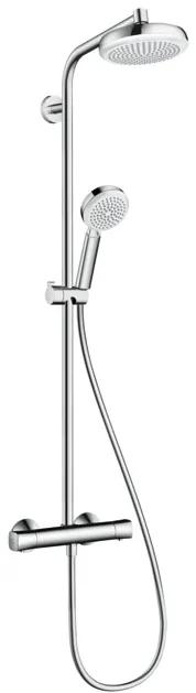 Hansgrohe Crometta 160 - Sprchový set Showerpipe s termostatem, 4 proudy, EcoSmart 9 l/min, bílá/chrom 27265400