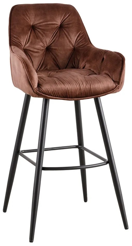 Designová barová židle Garold hnědý samet