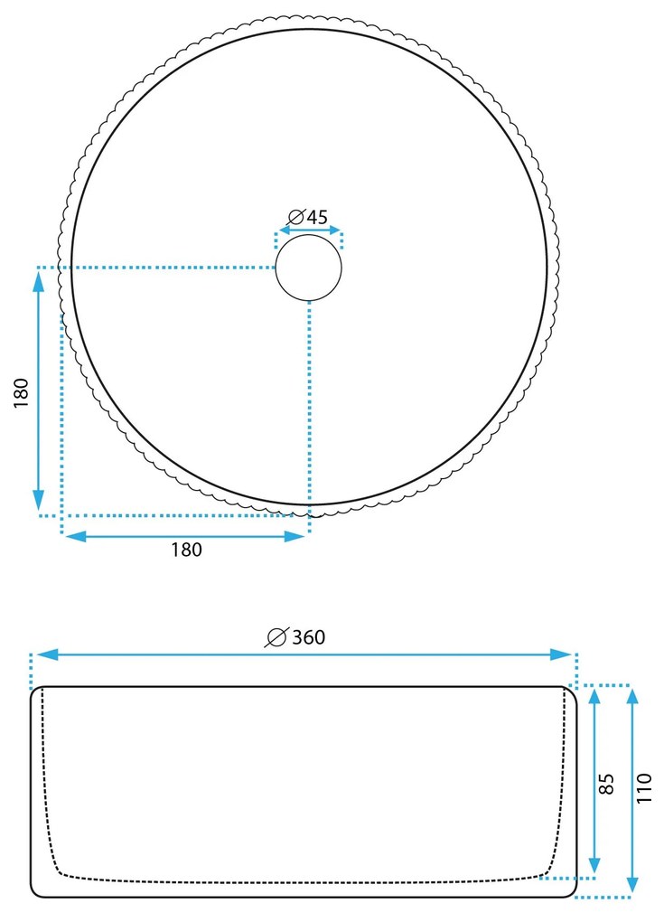 Keramické umyvadlo na desku REA DELIA bílé