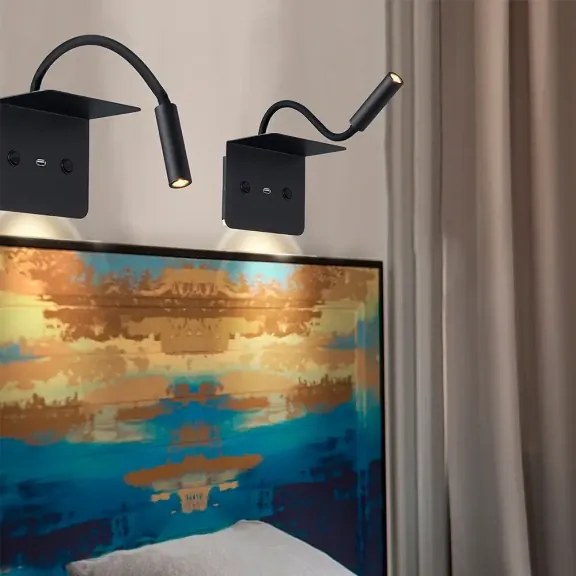 LED nástěnné svítidlo Vera černé