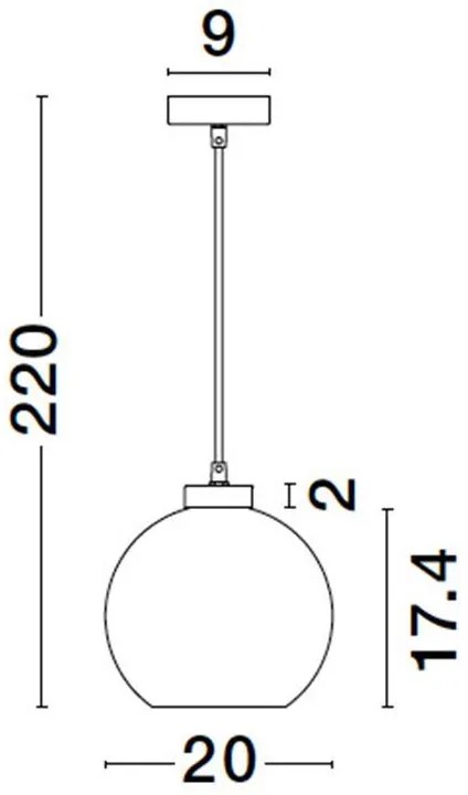 Nova Luce Závěsné svítidlo PALMER kouřové sklo černý kabel černá kovová základna E27 1x12W