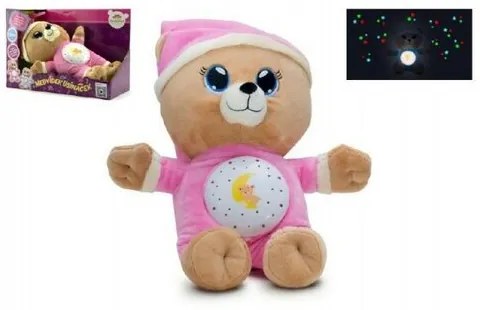 Teddies Plyšový medvídek Usínáček 32 cm, růžová