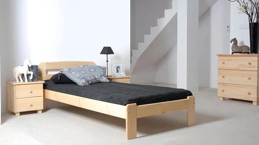 ImportWorld Dřevěná postel Monika 90x200 + rošt ZDARMA (Barva dřeva: Olše)