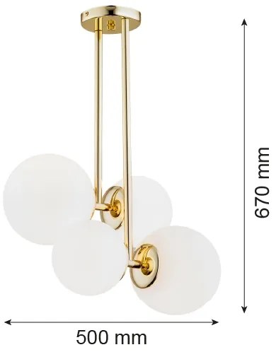 Argon 1743 - Lustr na tyči MORITZ 4xE27/15W/230V