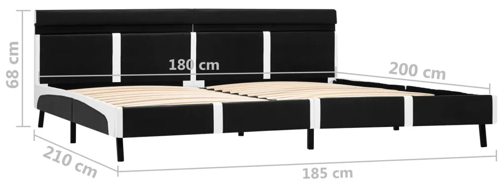 vidaXL Marketos Rám postele s LED světlem černý umělá kůže 180 x 200 cm