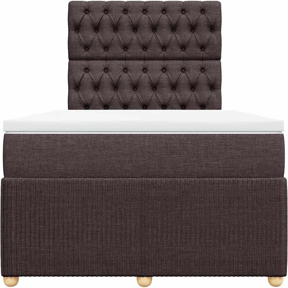 Box spring postel s matrací tmavě hnědá 120x200 cm textil 3292033