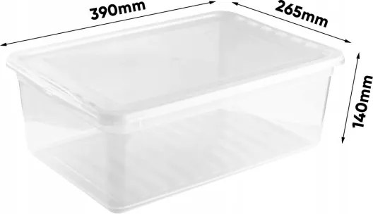 Keeeper Úložný box s víkem (má 2 funkce) BEA Clearbox 11L, 39 x 29,5 x 14 cm
