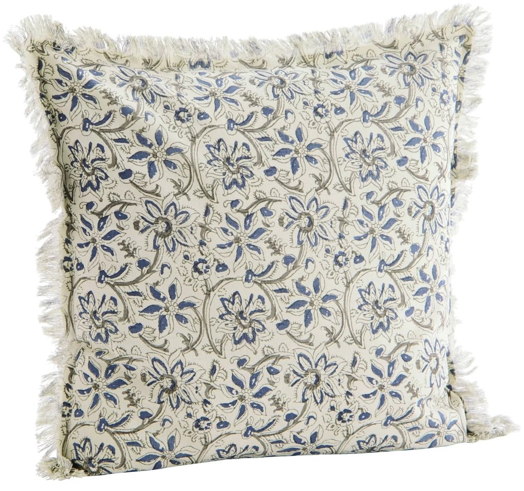 MADAM STOLTZ Povlak na polštář Printed Blue/Grey 50 x 50 cm, modrá barva, textil