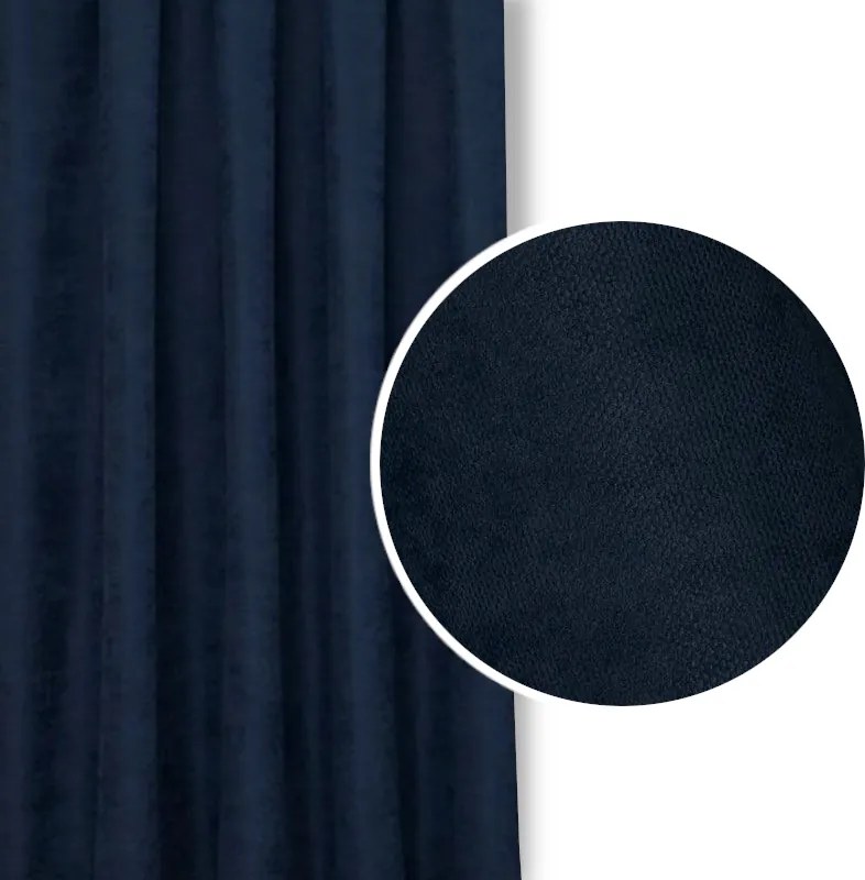 Záclony Do Obývacího Pokoje Na Pásce Na Žabky Efe Tmavě Modré 180x340