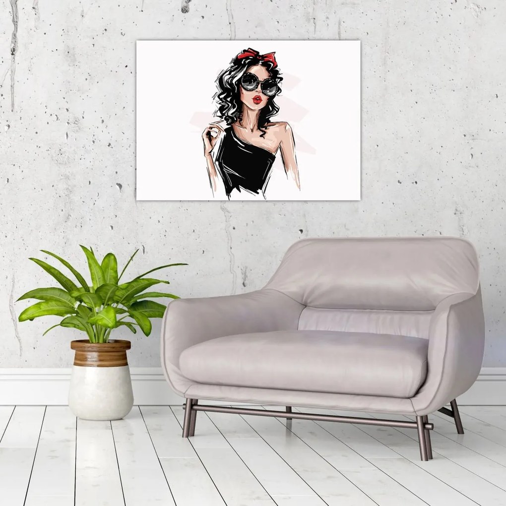 Skleněný obraz - Fashion woman (70x50 cm)