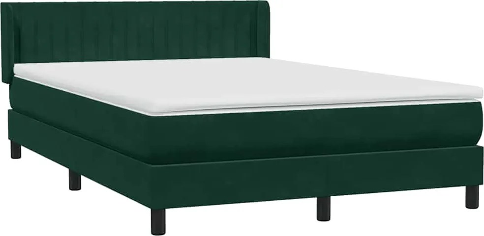 Box spring postel s matrací tmavě zelená 160x220 cm samet 3318330