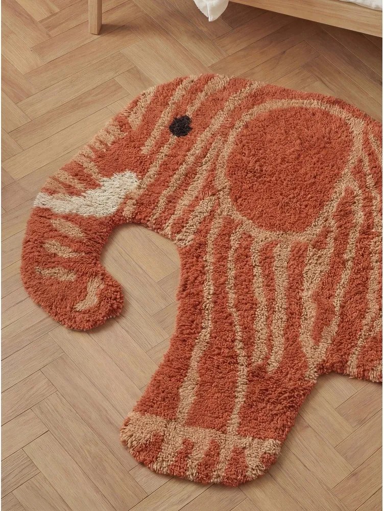 Pratelný/ručně tkaný bavlněný dětský koberec v terakotové barvě 75x120 cm Snuggle Elodie – Hanse Home