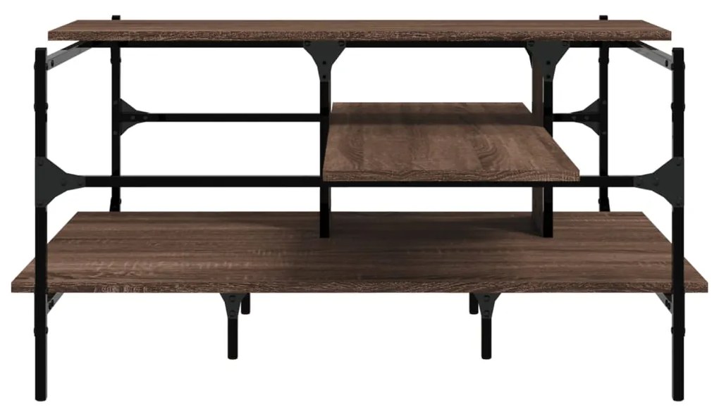 Konferenční stolek hnědý 100x100x48,5 cm kompozitní dřevo - Default Title