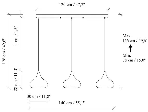 Lustr na lanku MUBA 3xE27/40W/230V černá