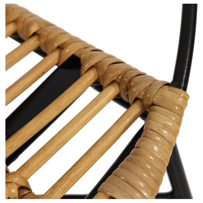Set 2 ratanových jídelních židlí Carla a černého stolu Strong – Bonami Essentials