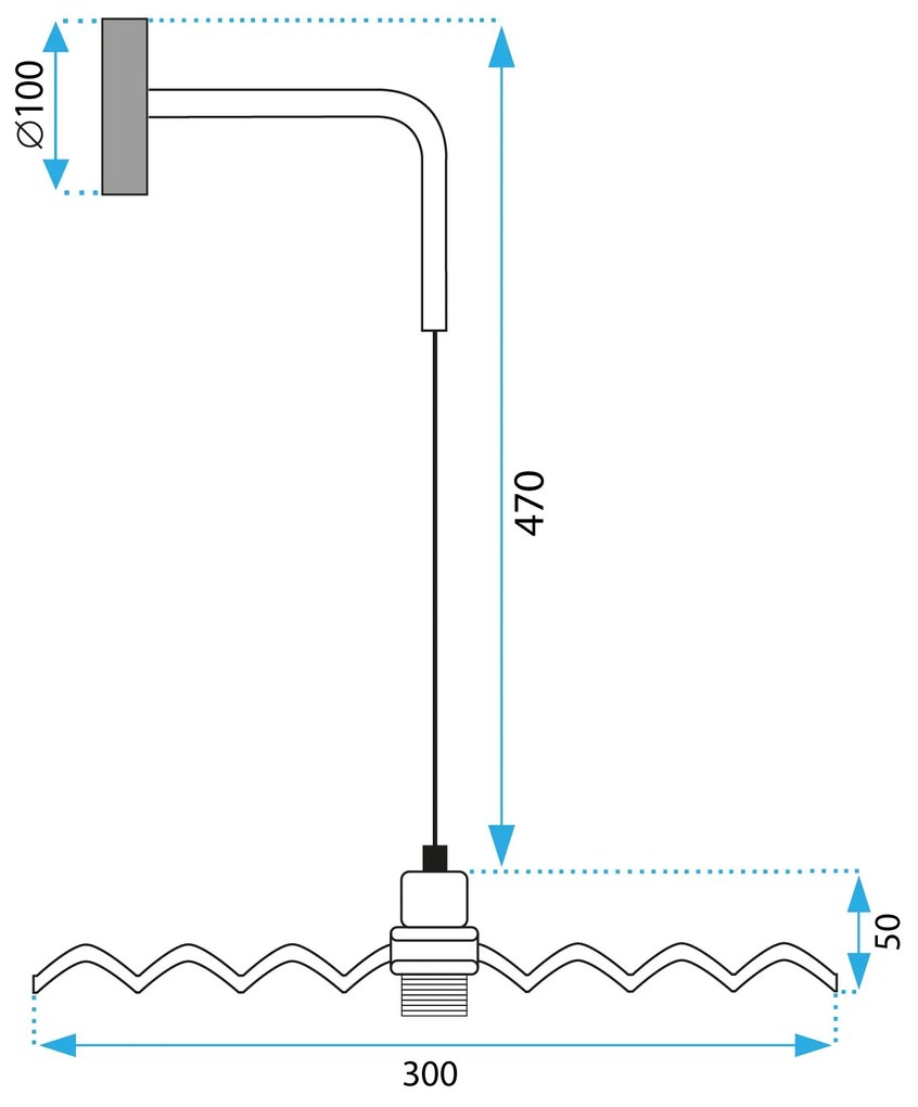 Toolight Nástěnné svítidlo APP1356-1W OLD GOLD 30 cm