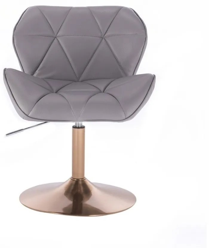 LuxuryForm DESIGN Otočná židle MILANO na zlatém talíři - šedá