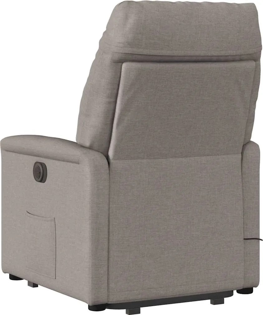 Zvedací masážní polohovací křeslo taupe textil 3303049