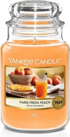 Yankee Candle Farm Fresh Peach velká vonná svíčka 623 g