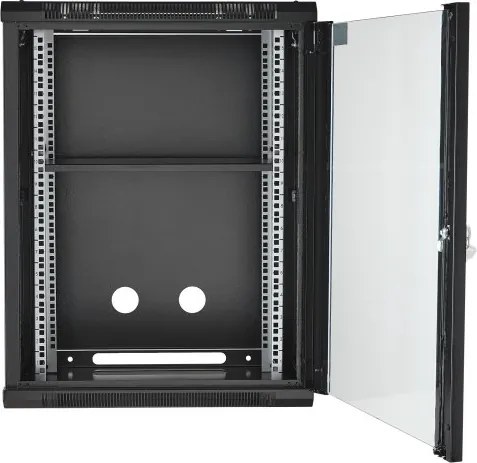 15U Síťový server pro montáž na stěnu Skříňka skříně 45,7 cm Skleněný zámek dveří