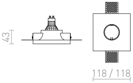 RED - Design Rendl - R12358 - Podhledové svítidlo DINGO 1xGU10/35W/230V