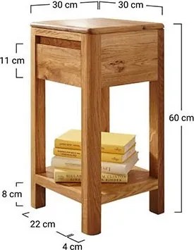 Massivo.cz Odkládací stolek Gialo 1, dub-masiv
