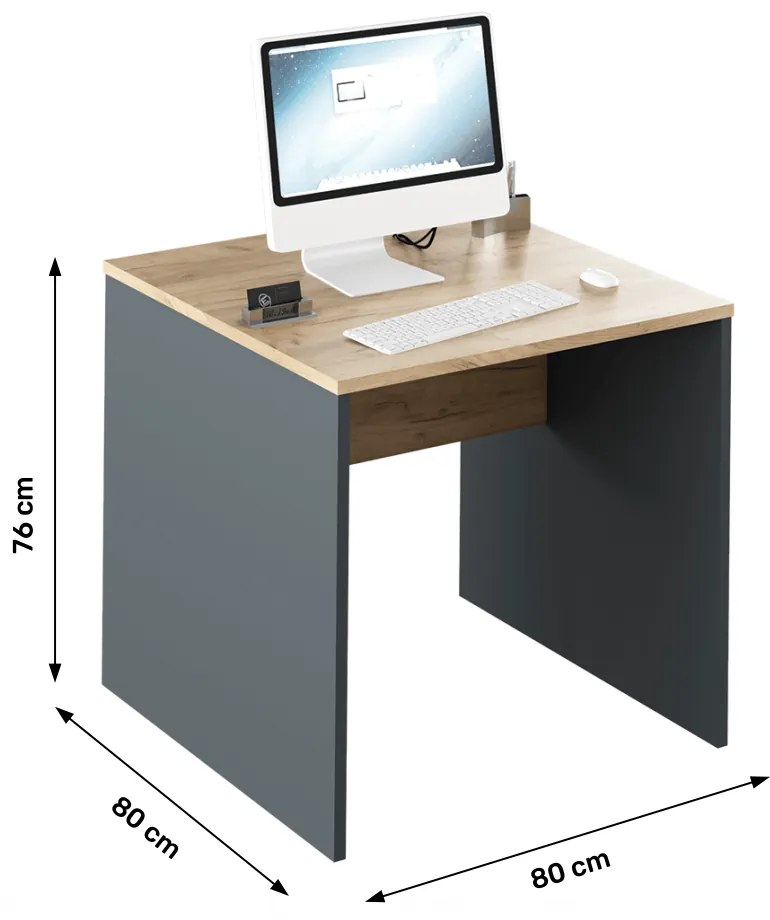 Kondela Psací stůl, grafit / dub artisan, RIOMA NEW TYP 17